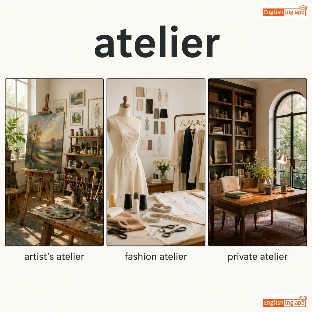 atelier Meaning, Definition & Pronunciation (//ˌætəlˈjeɪ ...